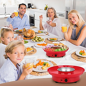 Beyoung Electric Fondue Pot,Chocolate Fondue Maker With Temperature Control and Detachable Serving Trays Great for Dipping Snacks,Bread in Chocolate,Meaningful Birthday Wedding Day Gift,Red