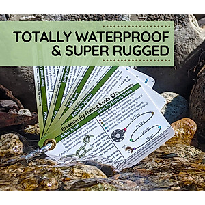 Fly Fishing Knot Cards - Waterproof Guide to 14 Essential Fly Fishing Knots - Includes Mini Carabiner