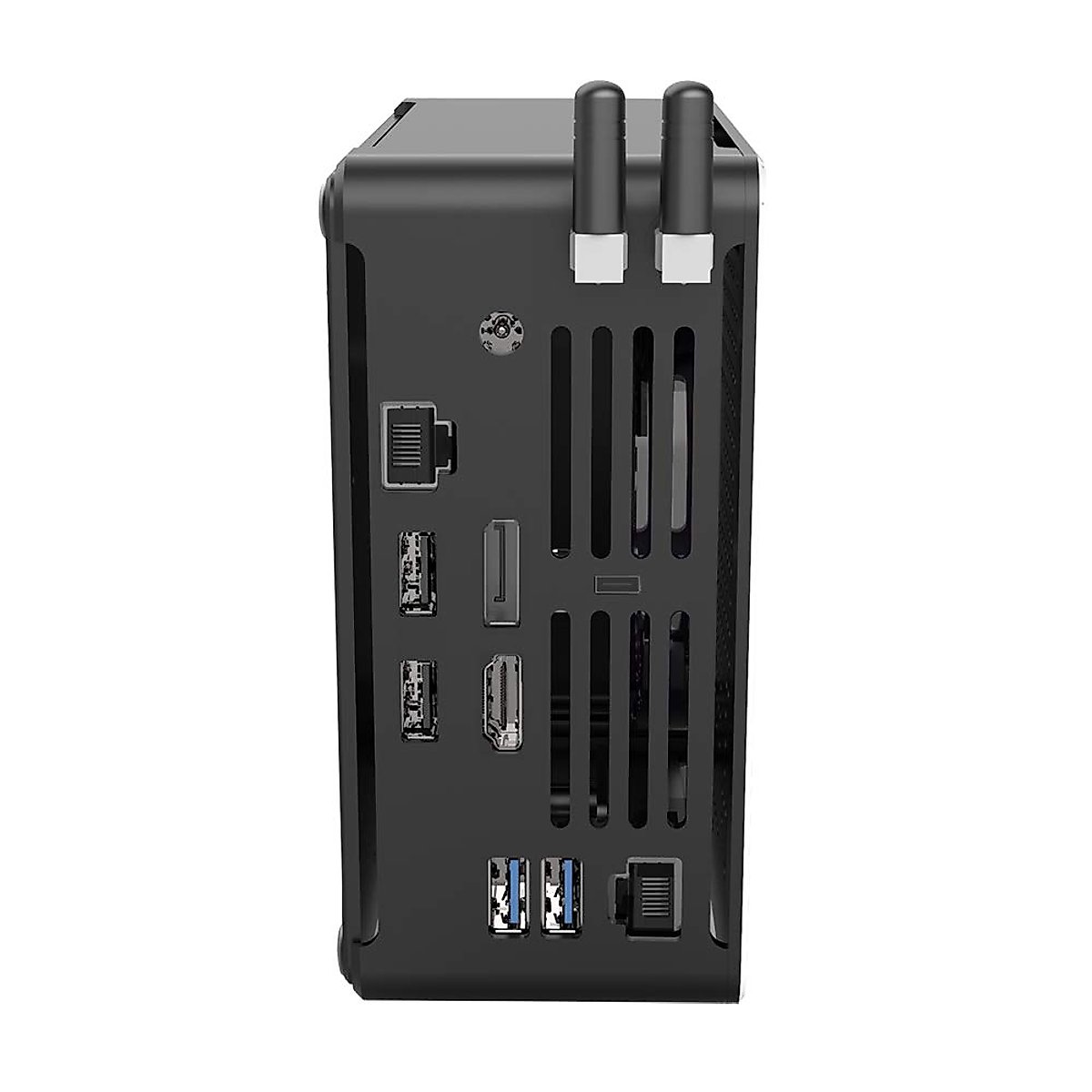 HUNSN 4K Mini PC, HTPC, NUC, Small Server, Support Proxmox, Vmware, ESXI, KODI, Intel XEON E-2176M, BY02, DP, HDMI, Type-C, 2 x LAN, Barebone, NO RAM, NO Storage, NO System