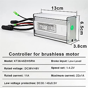 Bike Fender Waterproof Controller 22A 500W 350W Electric Bike Controller for 36V 48V E-Bike Convention Kit with KT LCD4 LCD5 Display Mud Guards (Color : Controller)