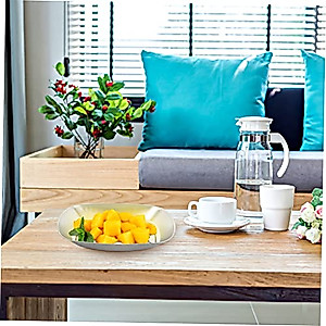 Luxshiny Iron Fruit Plate Cookie Platter Chip Dip Serving Platter Storage Pan Serving Tray Round Appetizer Plates Storage Container Metal Tray Metal Appetizer Plates Food Serving Plate Food