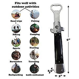 Caliber Gourmet Switchblade Bottle Opener for Beer Soda Bartender Supplies Tailgate party parties -Black