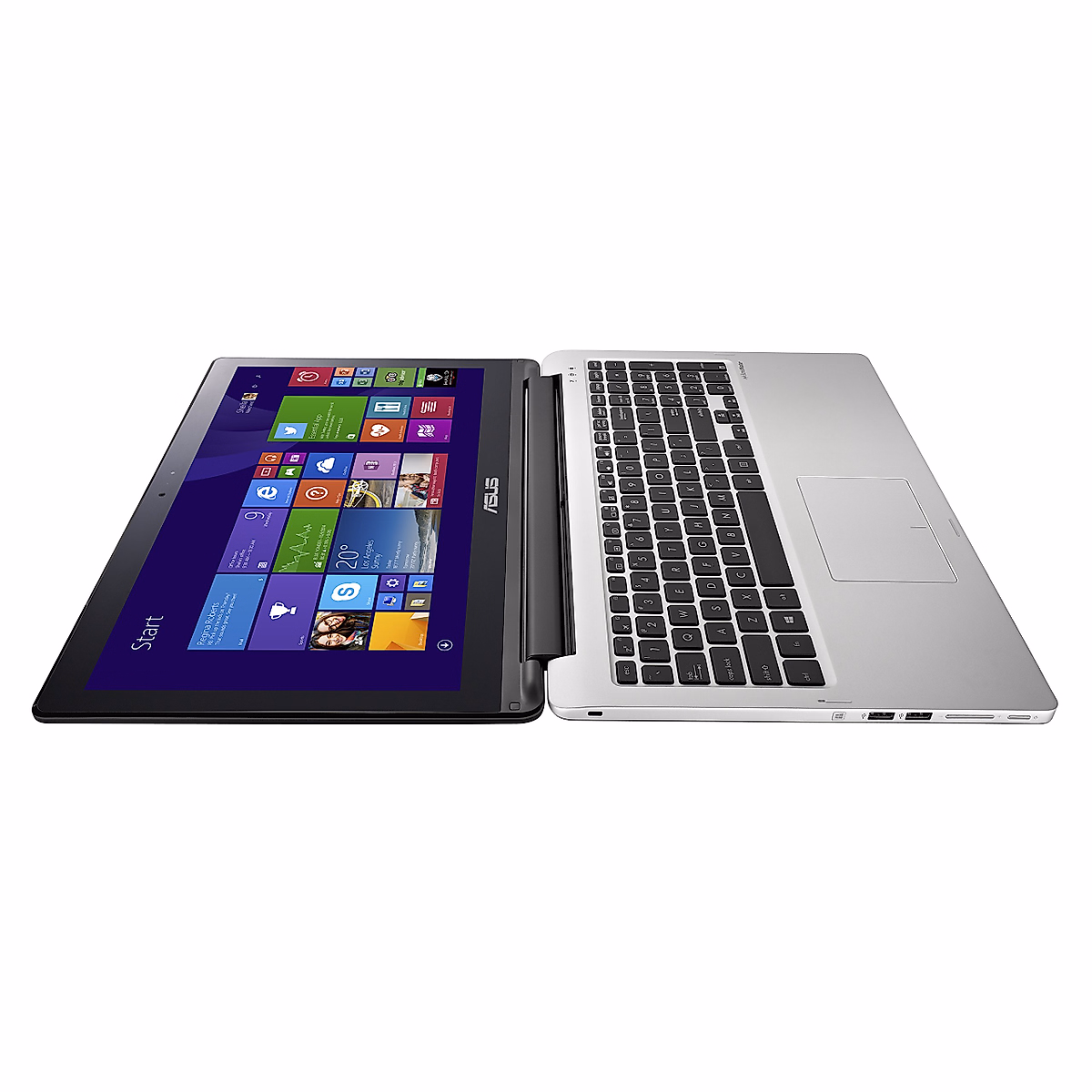 ASUS Flip 2-in-1 TP500LA-AS53T Laptop (Windows 8, Intel Core i5-5200U 2.2 GHz, 15.6" LED-lit Screen, Storage: 1 TB, RAM: 8 GB) Black/Silver