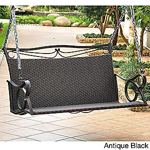 International Caravan Lisbon Loveseat Porch Swing in Antique Brown