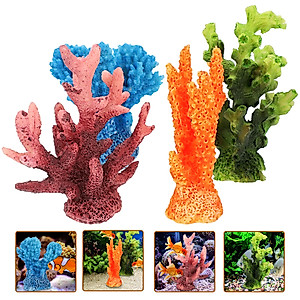 POPETPOP 4Pcs Fish Tank Plant Resin Coral Decor Artificial Coral Aquarium Coral Home Landscape Coral Decor