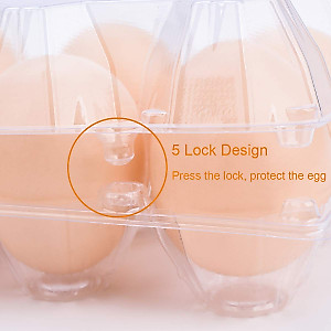 BULKBUY Egg Cartons 60 Packs, Clear Eco-friendly Plastic Blank Egg Cartons with Free Labels, Holds up to 12 Eggs Securely, Perfect for Family Pasture Farm Markets Display - Medium