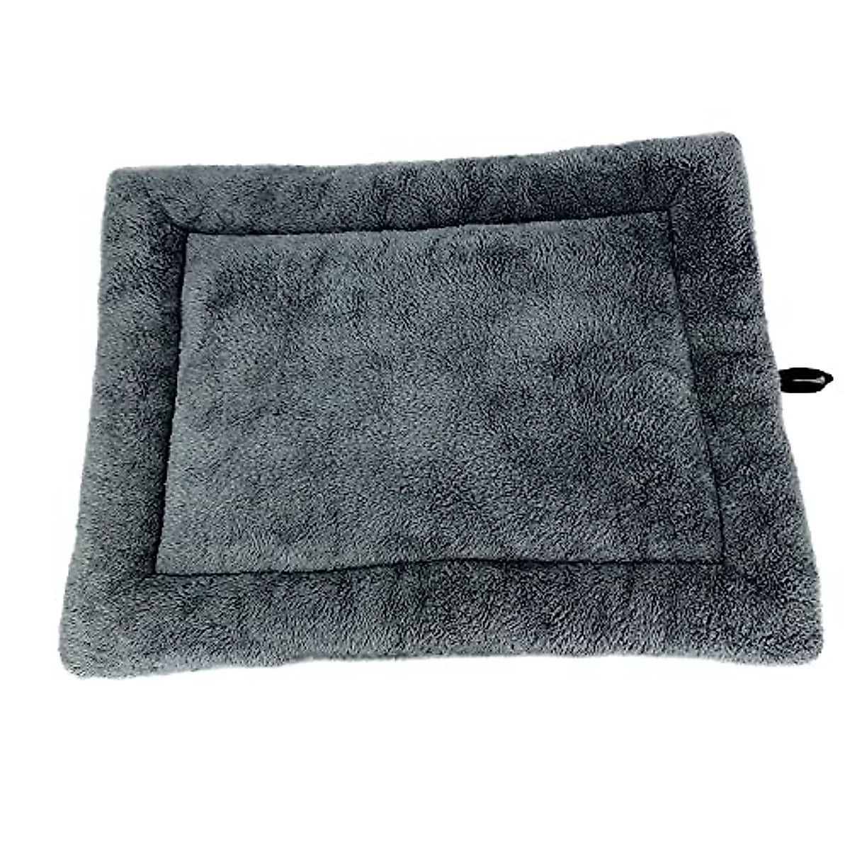 Long Plush Square Gray Dog Bed Cat Litter Kennel Soft Deep Sleep Keep Warm Pad Pet Supplies-S: 50x40cm