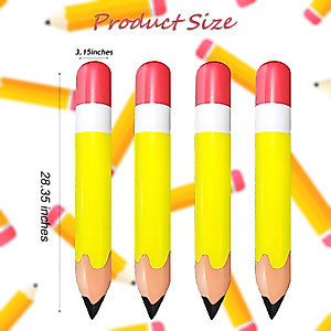 4 Pcs Large Giant Inflatable Pencil Balloon Birthday Party Back To School Graduation Favor Blow Up Balloon Hanging Classroom Decoration Suitable for Classroom Garden Room Birthday Party Decorations