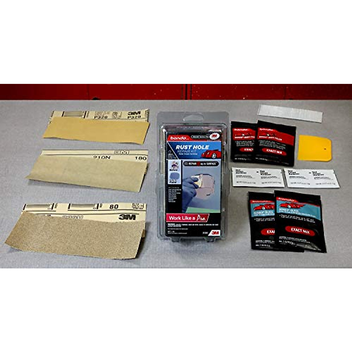 3M Bondo Rust Hole Repair Kit, Paintable, Permanent, Non-Shrinking, 1 Kit (31591)
