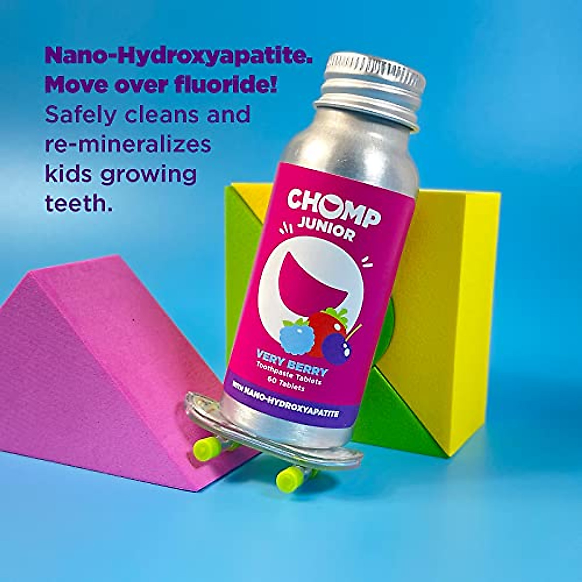Chomp Junior Very Berry Toothpaste Tablets with Nano Hydroxyapatite