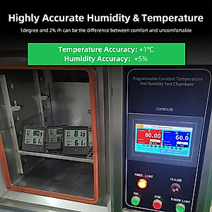 4" Backlight Hygrometer Indoor Thermometer Temperature and Humidity Room Thermometer Humidity Gauge Indicator for Home Office Greenhouse Backlight for 10s