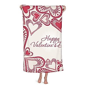 Happy Valentine's Day Cute Red Hearts Throw Blanket Soft Warm Flannel