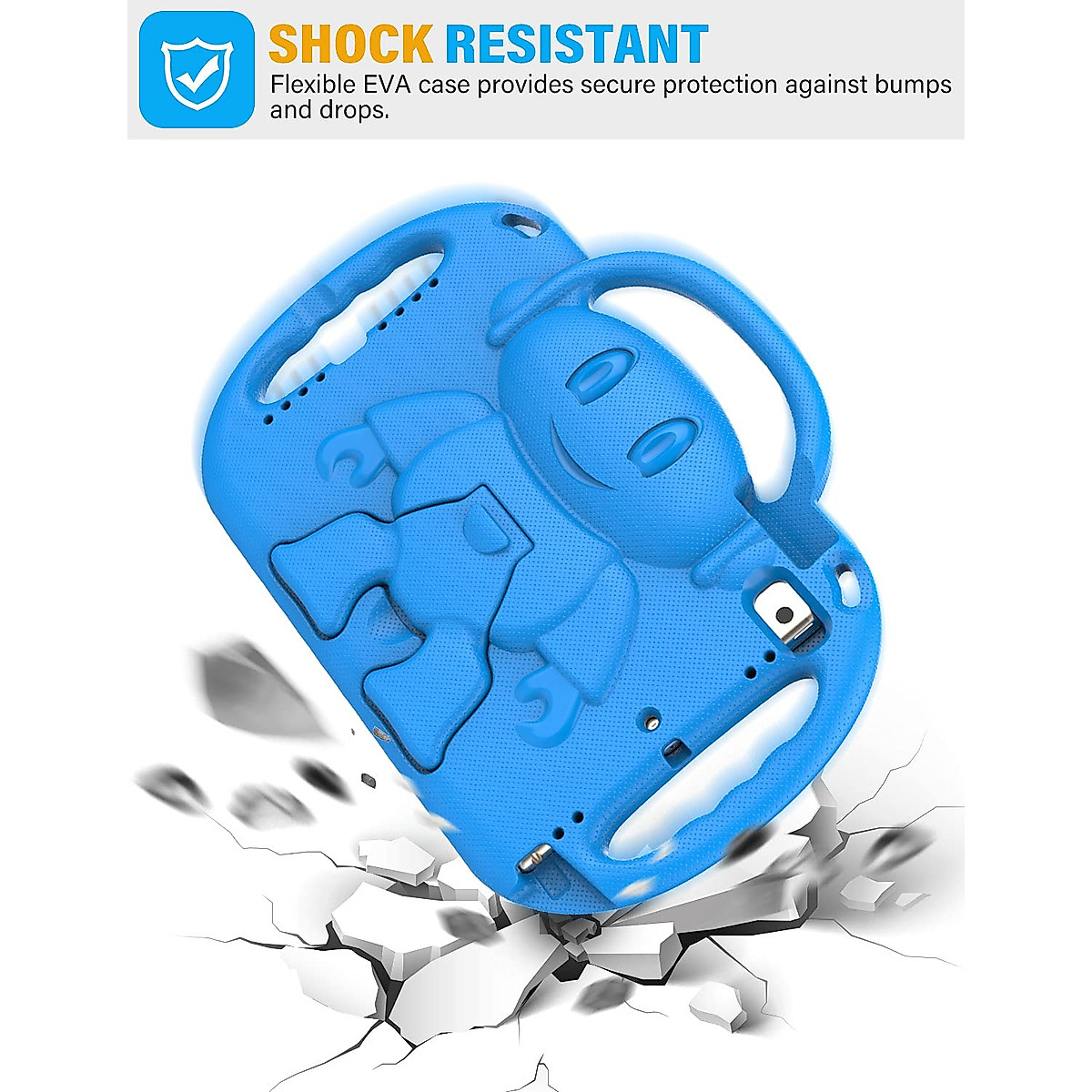 SUPLIK Kids Case for iPad 5th/6th Generation (9.7 inch, 2017/2018), iPad Air 1 & Air 2 & Pro 9.7 Kids Case with Shoulder Strap Handle Stand for iPad 5/6 & iPad Air 1st/2nd Gen, Blue