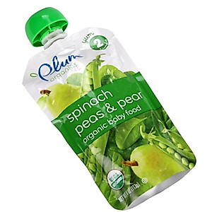 Plum Organics Baby Food, Spinach, Peas & Pear, 4.22-Ounce Pouches (Pack of 24)