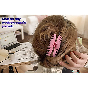 Banana Clip Flower Claw Clip Variety Pack 4.3 Inch Big Claw Clips For Thick Hair Hair Clips For Girls 3pcs Amber/Black/Frosted Pink