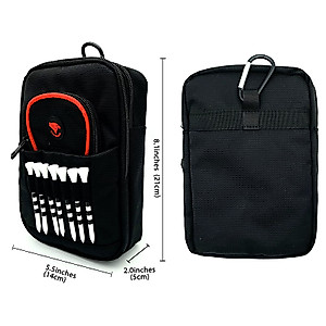 VIVA EAGLE Golf Multi Pocket Accessories Bag Valuable Pouch with Clip - Orange