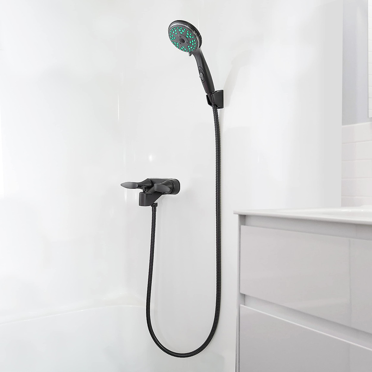 Dura Faucet DF-SA110LH-MB RV Tub & Shower Faucet Valve Diverter with Winged Levers (Matte Black)