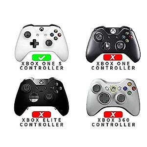 Replacement Full Housing Shell Faceplates Cover Plating Case with Bumper Trigger ABXY Button RT LT RB LB Dpad Buttons Set for Xbox One Slim for Xbox One S Controller (Chrome Blue)