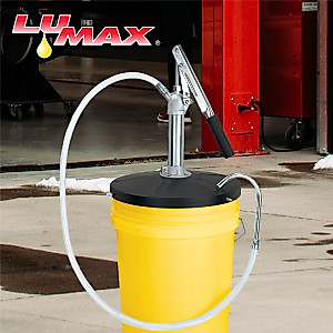 LUMAX Black LX-1300 Lever Bucket 5 Gallon Pails. Smooth, Easy Pumping Action dispenses All Types of Lubricants, Even in The Coldest Weather