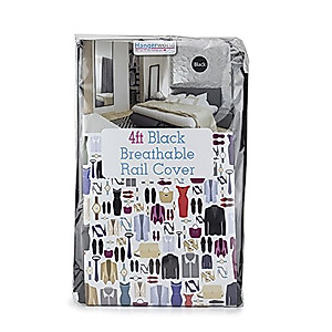HANGERWORLD Clothes Rack Cover - 4ft Wide, Breathable Nylon, Black with Zipper (Cover Only)