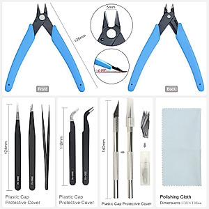 ZIIYAN 10Pcs Model Tools Craft Set Hobby Building Tools Kit for Gundam Basic Model Assembling, Building and Repairing