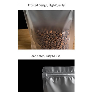 Frosted Stand-Up Zip-lock Bag - 80Pcs Resealable Bags for Packaging,Mylar Bags with Zipper Strip Storage Solution for Home and Kitchen（3.54x7Inches, 200microns)