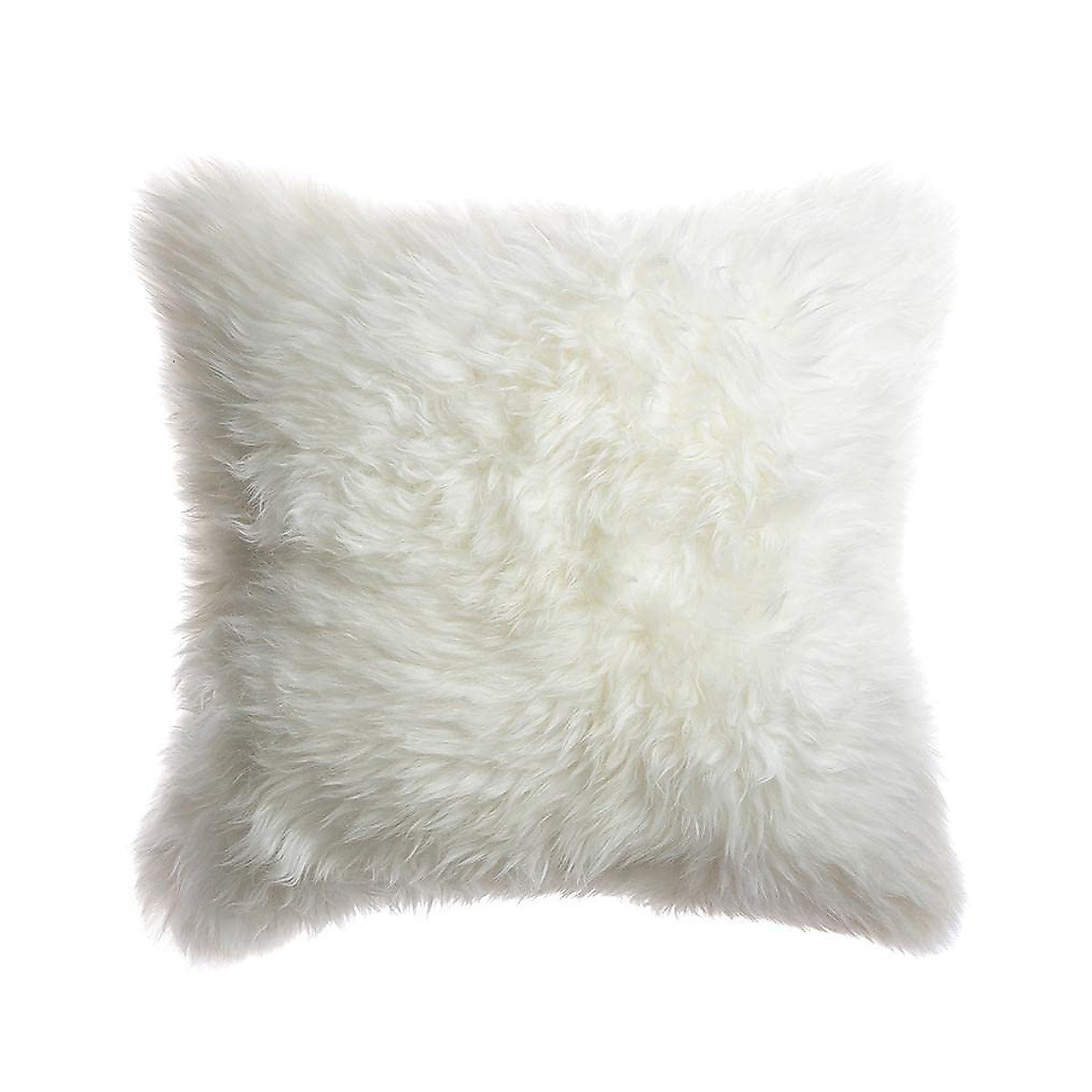 Snoozy Woolies Natural Australian White Sheepskin Fur Pillow Cover (not Filled) 45 * 45cm (18 * 18 Inch)- Decorative Cushion Covers, Shaggy White Pillow, Soft Fuzzy Pillow Case, Chair pad