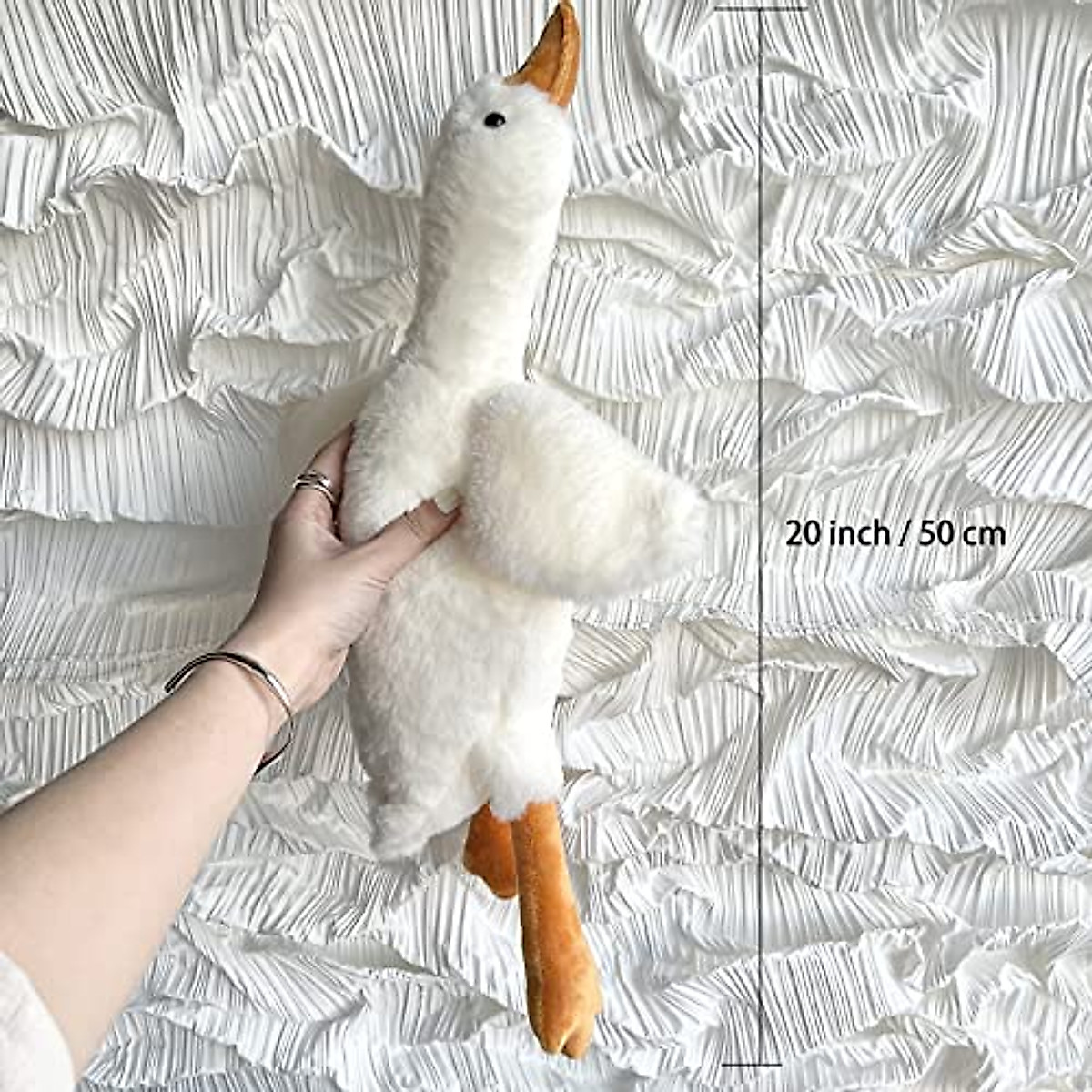 Tanha Goose Stuffed Animal, Soft Small Goose Plush, Cute Stuffed Goose, Duck Stuffed Animal - 20 inch, White