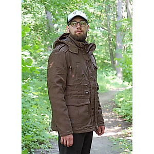 Mr.Stream Men's Winter Hooded Jacket Windproof Sherpa Lined Fleece Windbreaker Coat Outerwear Warm Parka 3256 Green M