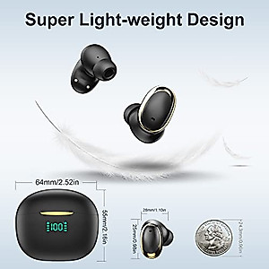 FOF Wireless Earbuds 60H Playback Bluetooth 5.3 Headphones Active Noise Cancellation in-Ear Earphones IPX6 Waterproof LED Power Display Ear Buds with 4 Microphone for Any Bluetooth Device