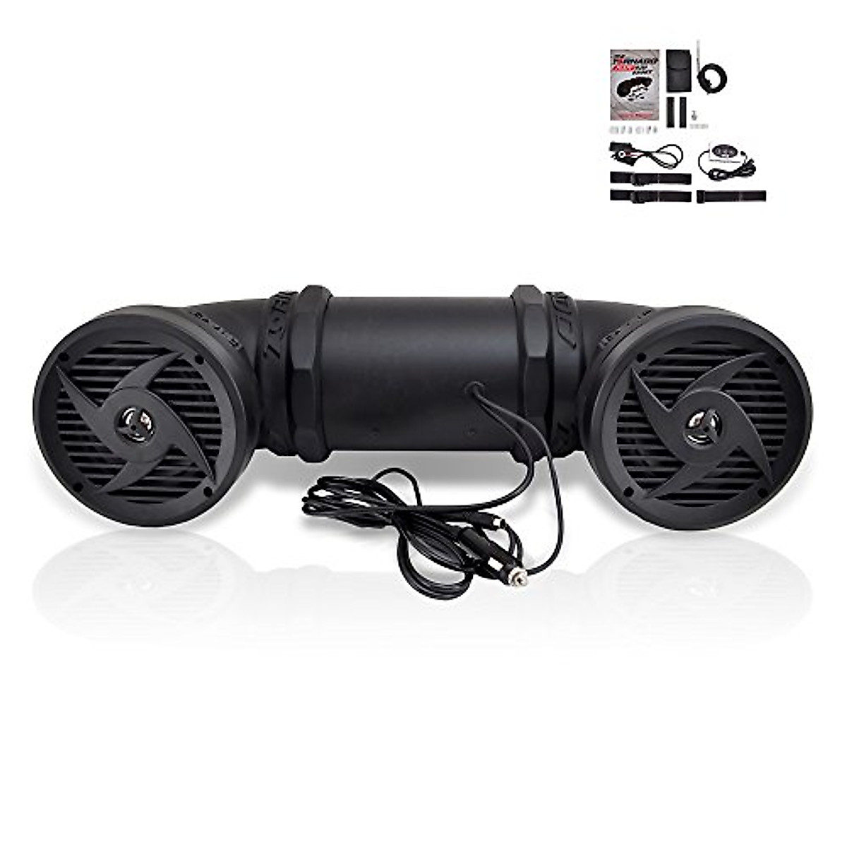 Pyle Waterproof Marine ATV Powered Speakers - 500W UTV Bluetooth Sound System All-Terrain Sound ATV Speakers w/ AUX 3.5mm, 6.5” Dual Audio Sound System for Car, Boat, Golf Carts & Jetski PLATV550BT