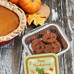 WorldBazaar Thanksgiving Aluminum Food Containers with Lids 24PCS Thanksgiving Leftover Containers with Lids 2 Size Disposable Turkey Aluminum Containers Thanksgiving Party Supplies