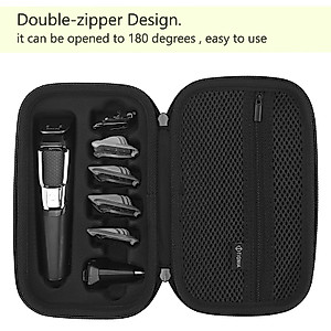 Tisnia Trimmer Case, for Philips Norelco Multigroomer All-in-One Trimmer, Series 3000 MG3750, Men's Grooming Kit, Hair Trimmer & Beard Trimmer & Hair Clipper and Attachments (Black Texture,Only Case)