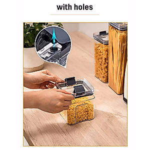 6 Pieces BPA free Airtight Food Storage Containers - Plastic Set Storage Box With Labels, Clear Food Storage Set for Snacks, Cereal, Flour, Sugar, Snacks (KTN-001)