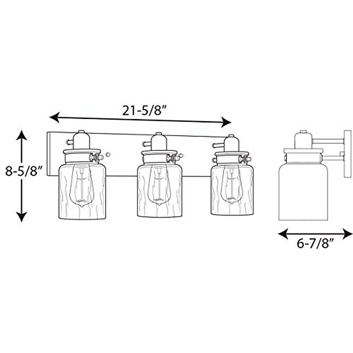 Calhoun Collection 3-Light Clear Glass Farmhouse Bath Vanity Light Antique Bronze
