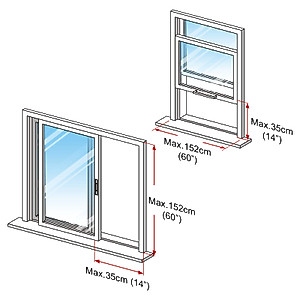 HOOMEE Air Lock for Portable Air Conditioner,Window Seal for Mobile Air Conditioning. Max Size 14x60 Inch