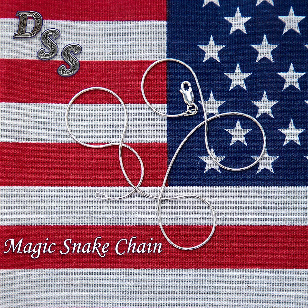 925 Sterling Silver 1MM 8 Sided Snake Chain - Italian Necklace For Women - Lobster Claw Clasp - 16 Inch