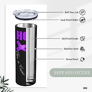 LIICHEES Hope For A Cure Sarcoidosis Awareness Stainless Steel Vacuum Insulated Tumbler 20oz Coffee Cups Travel Mug Water Cup with Leak-Proof Flip Lid Metal Straw Cleaning Brush