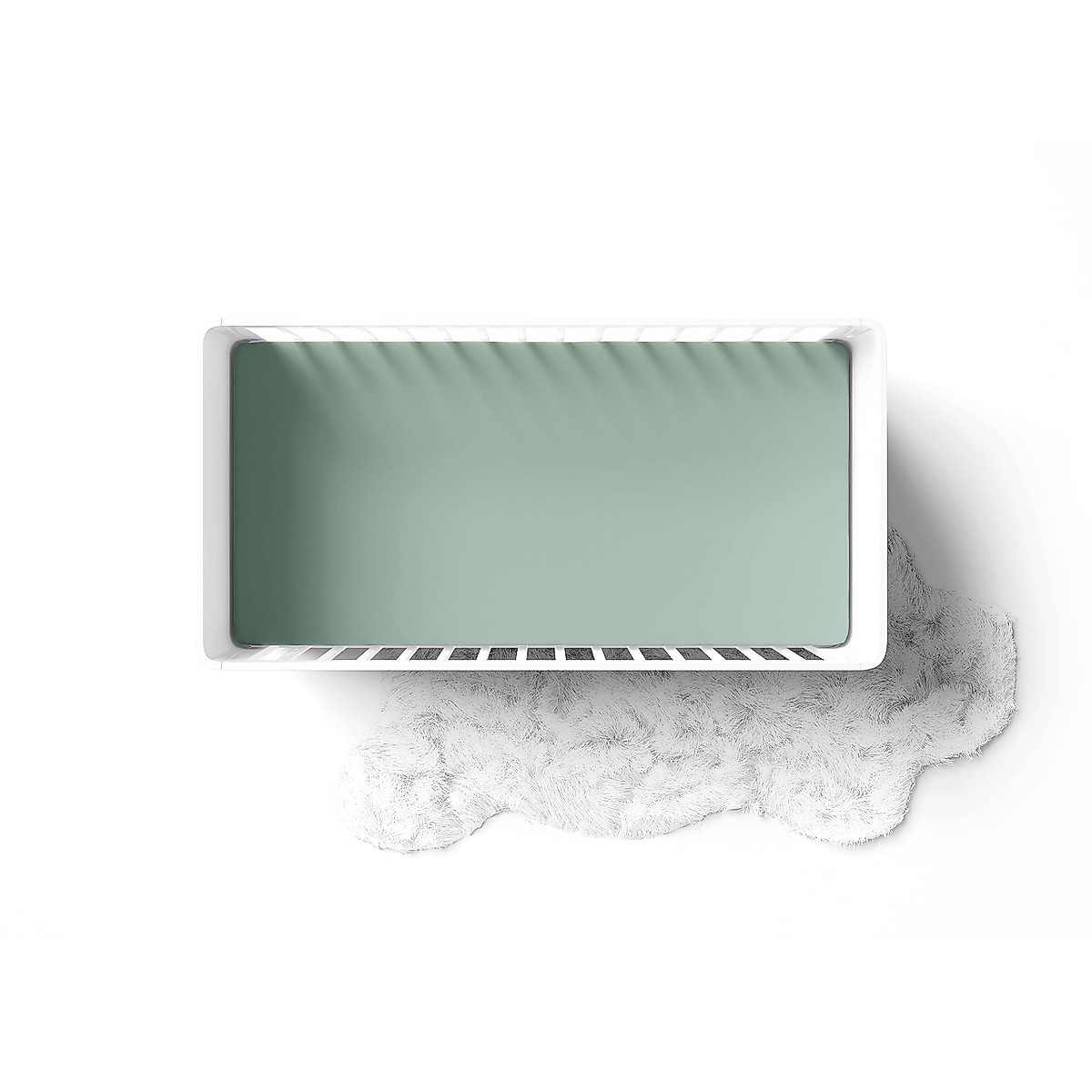 One Kind Premium Bamboo Jersey Fitted Mini Crib, Pack N Play, Playard Sheets for Baby Boys or Girls (Eucalyptus)