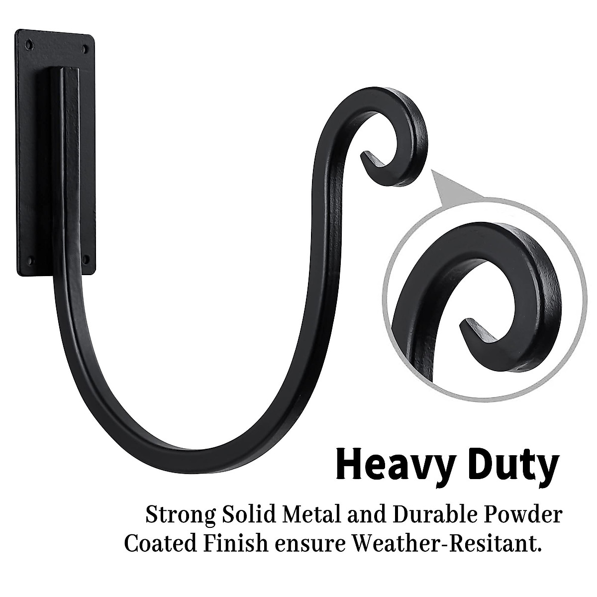 JUNSHUO Hose Holder Wall Mount （Metal/8-Inch） Heavy-Duty Garden Hose Hanger Outdoor, Hand-Forged Hose Rack Mount
