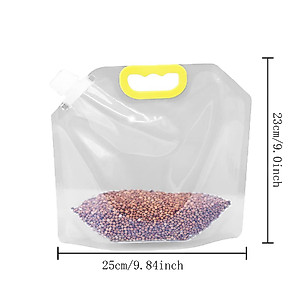 UtySty 5 Pack Grain Storage Container Multigrain Food 1.5L Sealed Bags Moisture-Proof Transparent Pouches Portable Bag Cereal Flour Bean Nut Rice Tea Powder Water Reusable Organizer Case