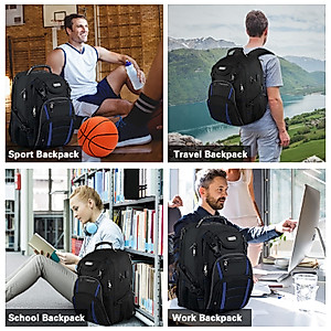 Travel Laptop Backpack, Extra Large Bookbag for Men Women,Basketball Backpack with USB Charging Port RFID Anti Theft TSA Approved,School College Student Water-Resistant Fits 17 Inch Computer Notebook