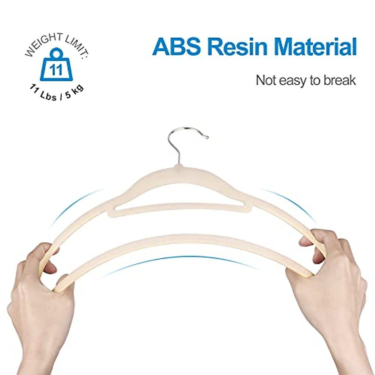 Specilite Velvet Hangers 30 Pack, Ivory Clothes Hangers Non Slip and No Shedding with 360° Swivel Hook, Ultra Thin and Space Saving Felt Hangers by Sturdy ABS Plastic, for Suits, Shirts, Coats