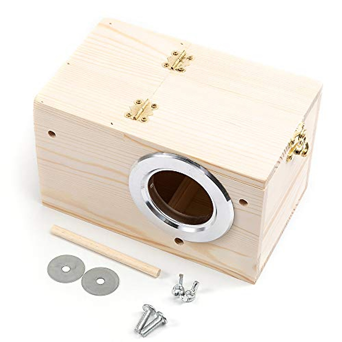 Evomosa Bird Nests Pet Bird Wood Breeding Box(L（11.4 x 5.9 x 5.9 in）)