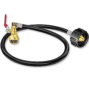 Boltigen Propane Refill Adapter for 1 lb. Tanks, 3FT Propane Refill Adapter, Propane Filler Adapter 1 Pound, Propane Tank Refill Adapter, for Filling 1 lb Propane Bottle (Black-36’’ QCC1 Type)
