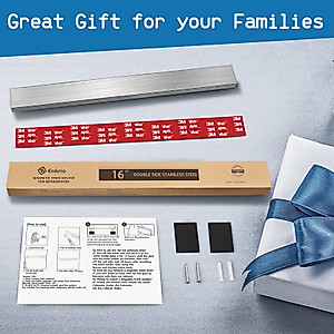 Magnetic Knife Holder for Refrigerator – Enkrio 16 Inch Double Sided Knife Magnetic Strip for Fridge - Stainless Steel No Drill Magnetic Knife Holder - Adhesive Knife Strip Magnet Knife Rack