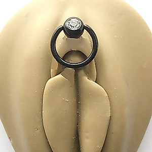 Titanium anodize Surgical Steel Black Slave Barbell for VCH Piercing.