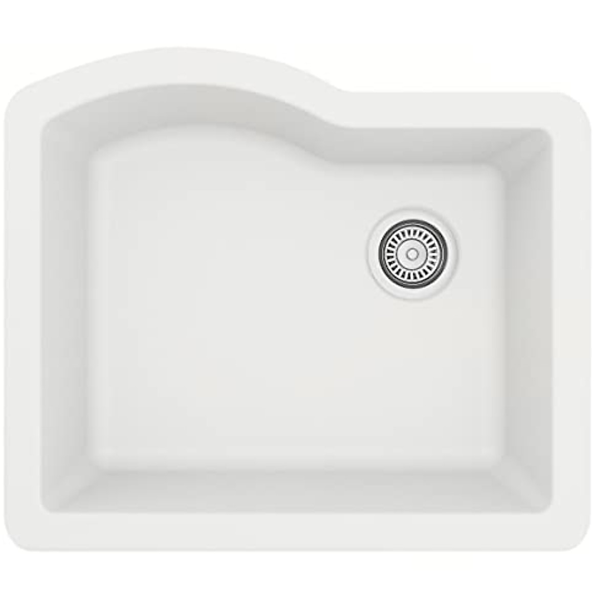 Karran QU-671 Undermount Quartz Composite 24 in. Single Bowl Kitchen Sink in Black