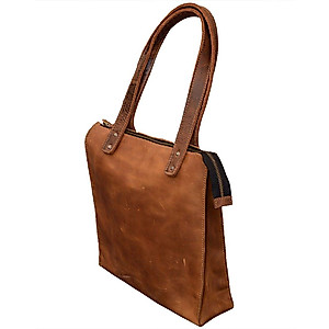 Hide & Drink, Squared Shoulder Bag, Full Grain Leather Handbag, Handmade Purse, Vintage Accessories - Single Malt Mahogany