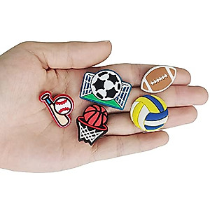 IOKUKI Croc Charms for Boys, 35 PCS Croc Charms for Teens, Basketball Football Soccer Volleyball Baseball Croc Charms, Video Game,Astronaut and Sports Croc Pins for Boys